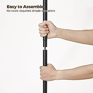 YATINEY Clothes Rack, Double Rod Garment Rack, Clothing Rack with Wheel, Rolling Clothes Rack for Hanging Clothes, Metal Frame, Adjustable Middle Rod, Heavy-Duty Commercial Display, Black GR49BB