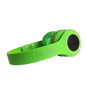 Kids Bluetooth Headphones,LED Light Up Wireless/Wired Headset,85 dB Volume Limiting Foldable Headphones,Built-in Mic,Support FM Radio/Micro SD/TF,for Phone/Tablet/Pad/PC/Kindle/Laptop/TV(Green)