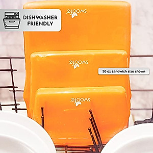 SWOOFE Reusable Silicone Food Bag | Sandwich Size 30 Oz (Coral) | Eco-Friendly | Plastic Free Storage Lunch Bag | Great for Cooking, Sous Vide, or Freezer use | Leakproof, Dishwasher-Safe.