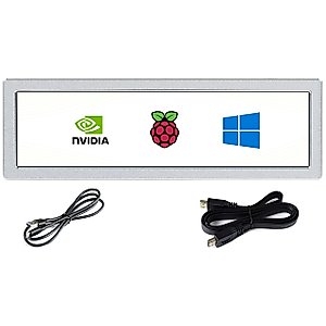 waveshare 8.8inch 480x1920 IPS Side Monitor No Touch for Raspberry Pi/Jetson Nano/PC Windows 11/10 / 8.1/8 / 7, Built-in HiFi Speaker, with CNC Process Alloy Enclosure