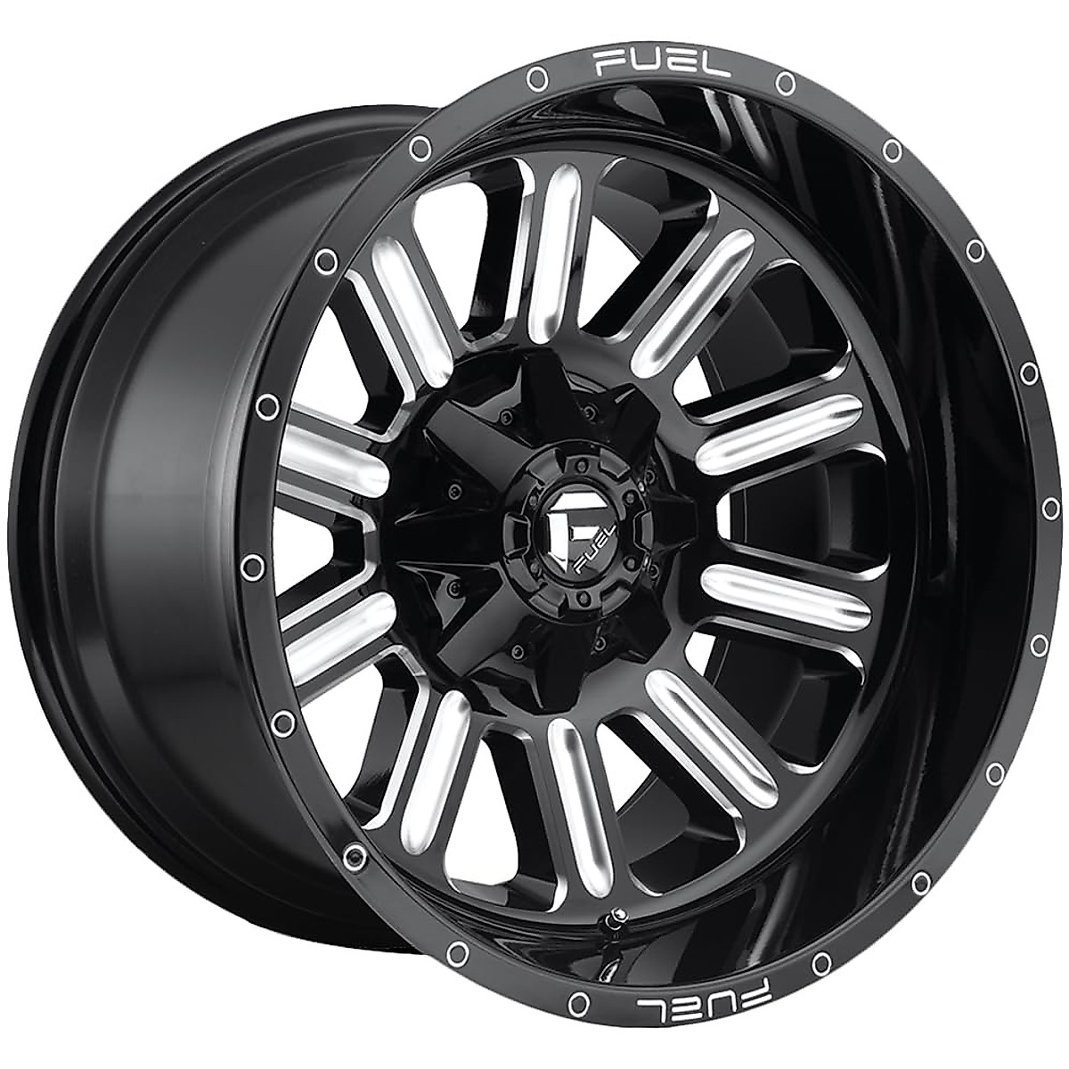 FUEL Hardline NBL-Gloss BLK MIL Wheel with Painted (18 x 9. inches /6 x 135 mm, 20 mm Offset)