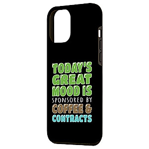 iPhone 12 Pro Max Coffee & Contracs Realtor Real Estate Agent Case