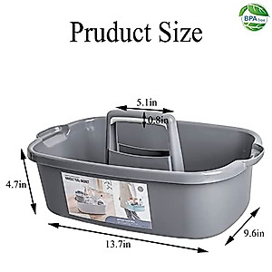 Andmey Cleaning Caddy Organizer Portable Shower Caddy Basket with Handle for Bathroom, Garden, kitchen, Cleaning Supplies, Gray