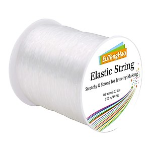 EuTengHao 0.8mm Elastic Bracelet String, Crystal String Cord for Bracelet, 150m Elastic Cord Stretchy Bracelet String Bead Cord Jewelry String for Bracelet, Beading, Jewelry Making(150m/492ft, 0.8mm)
