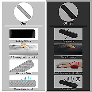 Giecy Keyboard Wrist Rest,Keyboard Pad Upgrade Enlarge Gel Memory Foam Set Keyboard Rest Cushion Support for Office, Computer Laptop Comfortable Lightweight for Easy Typing Pain Relief, Grey