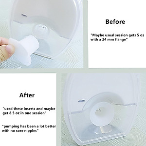 Wearable Breast Pump Flange Inserts 19mm, 4pcs Replacement Compatible with Spectra Motif Luna Medela Momcozy Tsrete 24mm Pump Flange for Pumping Moms
