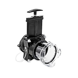 Camco Camper/RV Gate Valve with Built-in Clear Adapter | Features 3.5-Inch Long Clear Adapter, 4 Bayonet Prongs, and Fits 3-inch Sewer Fittings (39053)