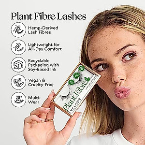 Velour Plant Fibre Lashes - A New Leaf - Hemp-Derived False Eyelashes - Lightweight, Reusable, Handmade - Wear up to 25 Times - Natural Fake Lashes - 100% Vegan, Soft and Comfortable, All Eye Shapes