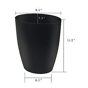 Besli Plastic Small Trash Can 2 Gallon/7.6 Liter Garbage Can Wastebasket for Bathroom Bedroom Kitchen Office (2 Pack, Black)