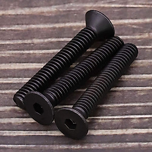 1/4-20 x 1-1/4" (26 pcs) Flat Countersunk Head Socket Head Cap Screws, 10.9 Grade Alloy Steel, Black Oxide Finish, Allen Hex Socket Drive, Full Thread, Coarse Thread UNC