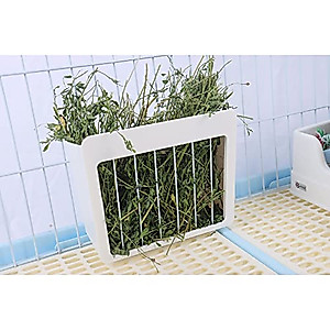 RUBYHOME Rabbit Hay Feeder Rack Food Feeding Manger Bunny Grass Holder Small Animals Less Wasted Food Dispenser for Rabbits Guinea Pig Chinchilla Hamster
