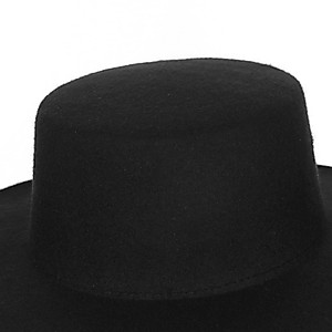 GEMVIE Women Men Wool Cowboy Hat Wide Brim Fedora Cowgirl Hat Party Church Derby Hat/Black Fedora hat1