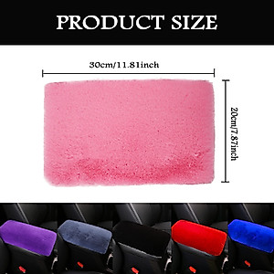 Silence Shopping Fluffy Furry Armrest Cover for Car, Auto Center Console Cover Pad Car Soft Console Pad Wool Fur Armrest Seat Box Cover Protector Universal Fit for Most Vehicle, SUV (Royal Blue)