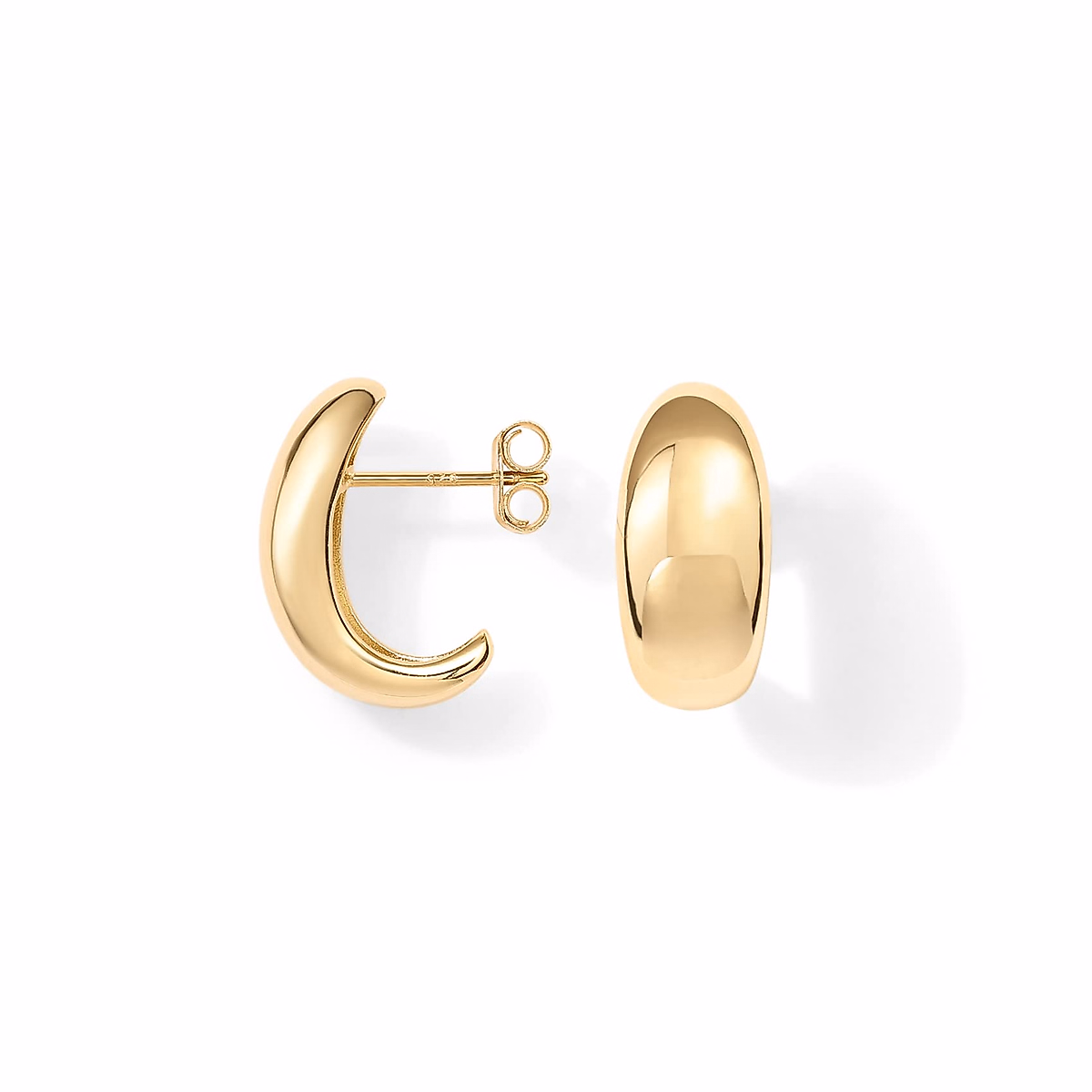 PAVOI 14K Dome Hoop Huggies (Dome, Yellow Gold)
