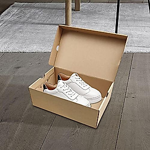 Baoblaze Kraft Paper Shoe Storage Box Assemblable Shoes Case Shoes Display Box Shoes Holder Dustproof Shoes Organizer for Entryway Home, 33cmx22cmx12cm