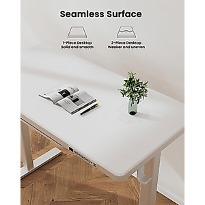 ErGear Dual Motor Electric Standing Desk with Drawers,48x24 Inch Whole-Piece Quick Install,Height Adjustable Stand up Sit Stand Home Office Ergonomic Workstation with USB Charging Ports(White)