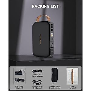 Egretech Portable Power Station 300W, Plume 300W 260Wh Solar Generator with 100W PD, Up to 6 Devices & 500W Power Output, Outdoor Power Station with LED Light for Camping/Home Use/Emergency