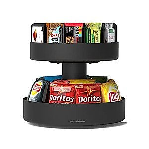 Mind Reader SNACKCAR Supreme Snack organizer, 14 x 14.5 Round, Black