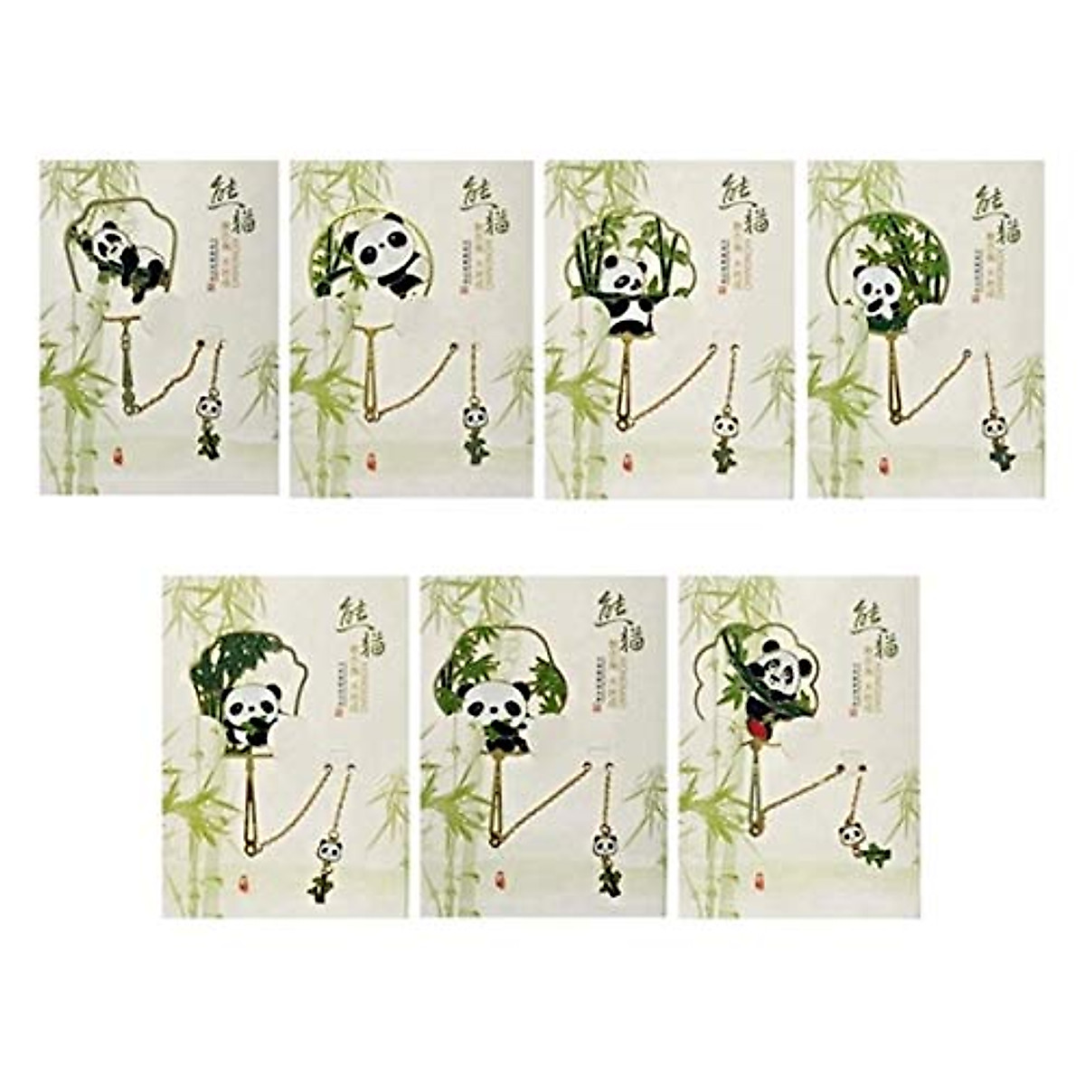 Unique Designed Panda Metal Bookmarks Specially Good for Gifts (Set of 7)