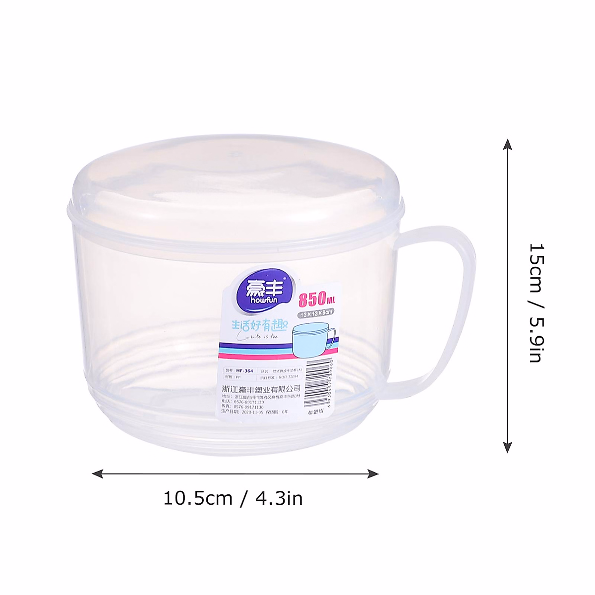 Cabilock 2pcs Cup Pottery Bowls Microwave Steamer Bowl Coffee Mug Transparent Water Mugs Fruit to-go Container Clear Container with Lid Plastic Beer Mugs Hot Food Jar Milk Portable Student