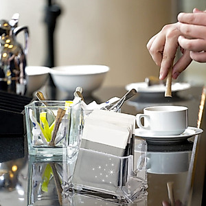 BESTonZON Tea Bag Box Sugar Bag Seat Coffee Containers Tea Bags Small Containers Coffee Tea Bags Coffee Organizer Sugar Packets Coffee Bar Home Tea Bag Case Acrylic Office Candy Base