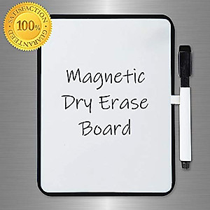 Magnetic Dry Erase White Board 6" x 8" with Magnetic Marker and Two Magnets, Whiteboard for School Home Office Locker Fridge Kitchen Educational (Blue)