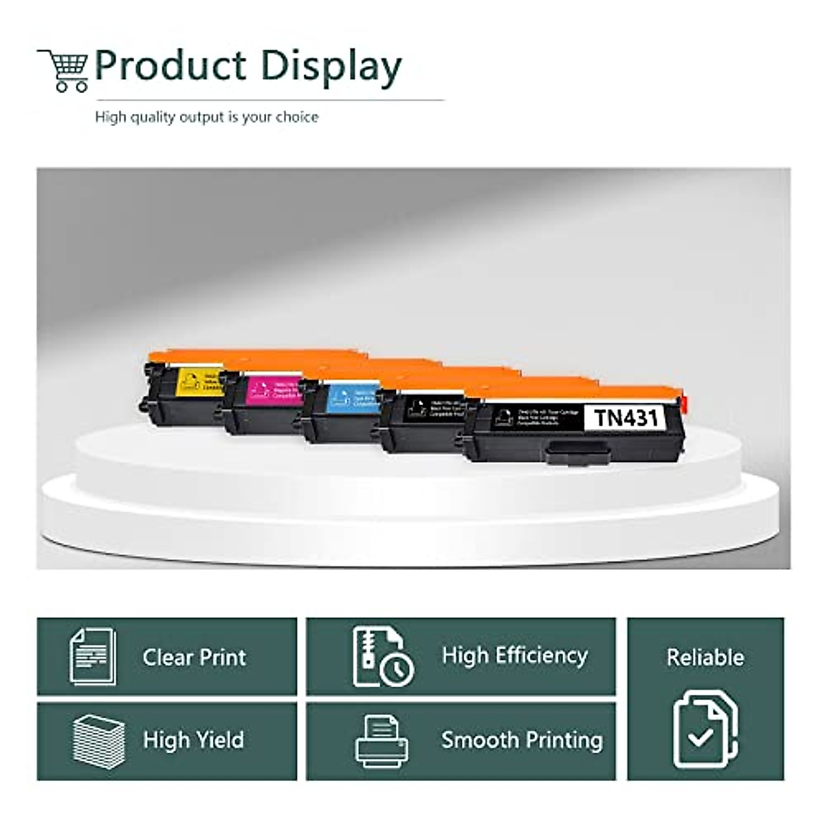 TN-431 Compatible TN431 Toner Cartridge ALUMUINK Replacement for Brother TN431BK TN431C TN431Y TN-431M for Brother TN431 HL-L8260CDW L8360CDW DCP-L8410CDW Printer (5-Pack, 2BK+1C+1Y+1M )