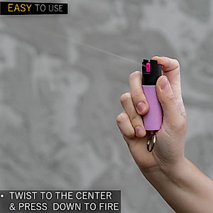 Police Magnum Pepper Spray Self Defense- Mini Pocket Safety Tool kit - Small discreet Canister Case- Made in The USA- 2 Pack 1/2oz Twist Lock Pink Sleeve Keyring