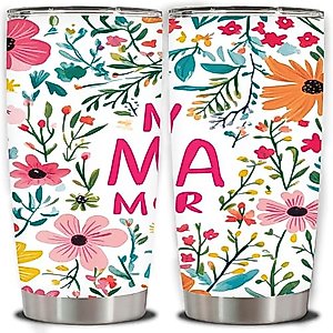 FOCIUZTA 20oz Colorful Floral Tumbler with lid, Travel Coffee Cup, Ideal for Easter, Mother Day, and birthday gifts