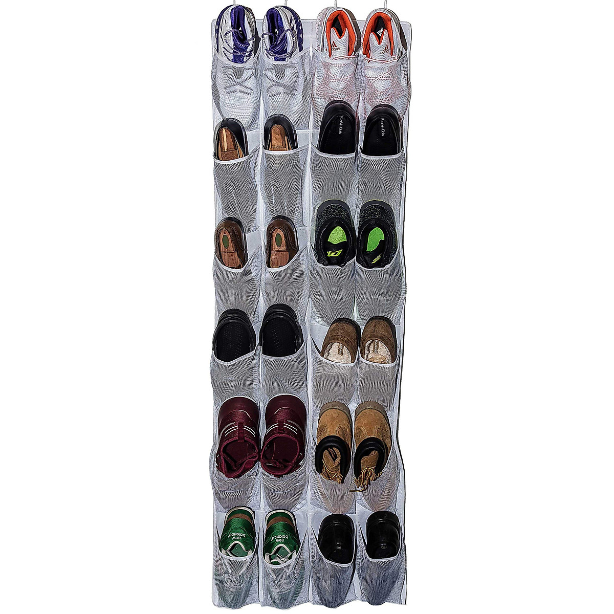 Roomganize Large Shoe Organizer, Sneaker Rack, for Men's Big Shoes (White)