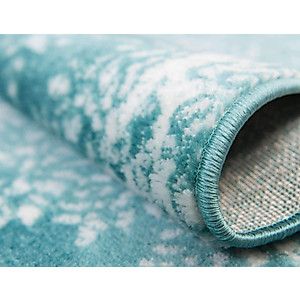 Unique Loom Sofia Collection Area Rug - Grand (2' x 6' 7" Runner, Turquoise/ Ivory)