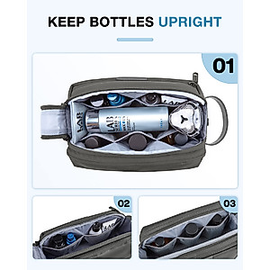 BAGSMART Toiletry Bag for Men, Large Travel Toiletry Organizer, Dopp Kit Water-resistant Shaving Bag for Toiletries Accessories - Grey