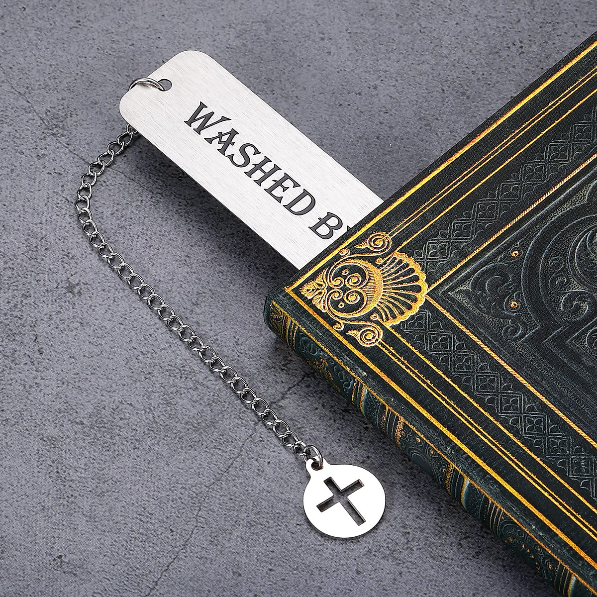 Omnitotimuse Baptism Gifts for Girl Boys Bookmark Gift First Communion Christening Godson Goddaughter Godchild Baby Adult Women Men Friends Catholic Religious Bookmarks, Silver