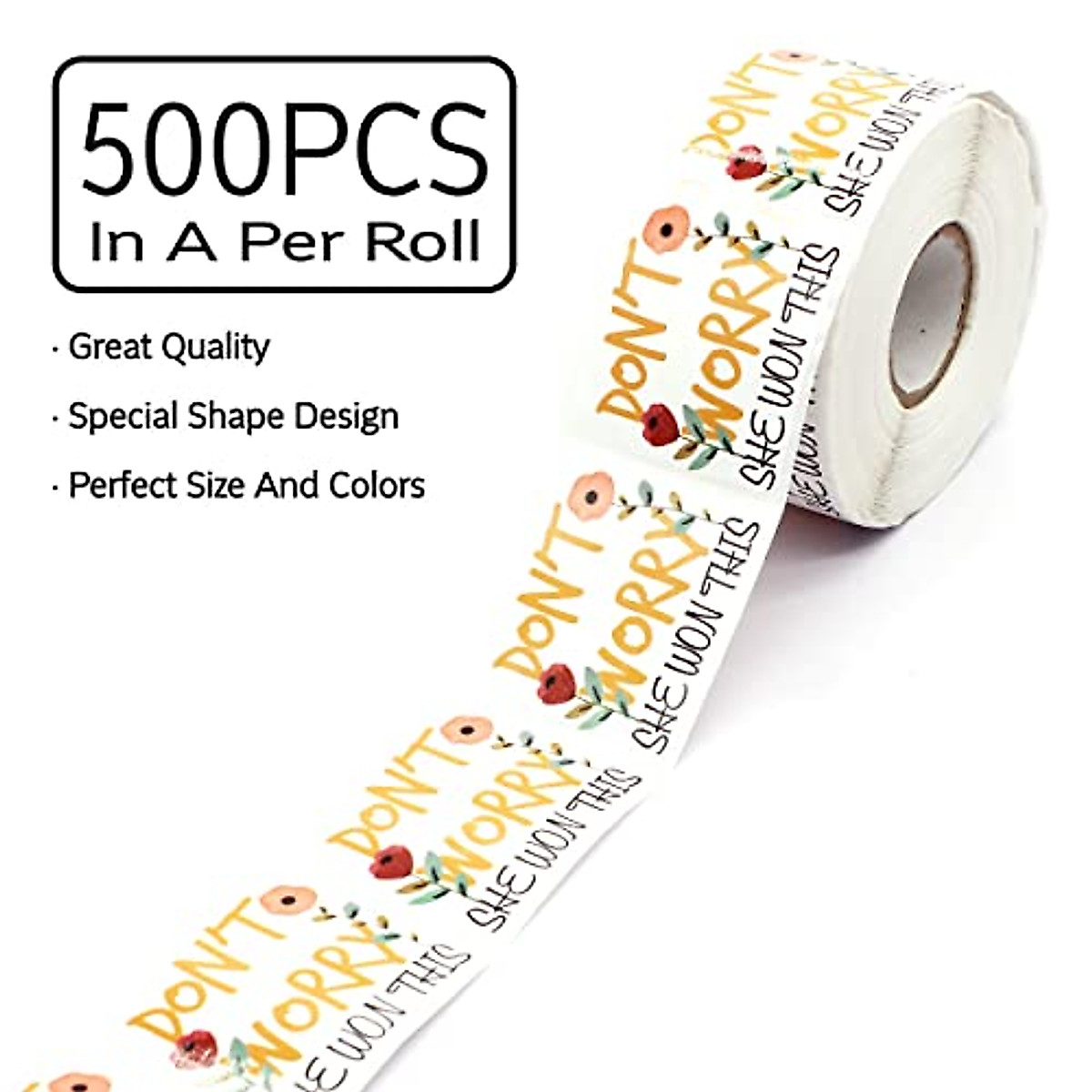 Don’t Worry She Won This Stickers,Thank You Stickers,Handmade Stickers,Small Shop Stickers,Envelopes Stickers for Small Business, Online Retailers,Handmade Goods,500 Labels Per Roll