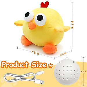 Dcoinc Interactive Dog Toys, Squeaky Dog Toys with Interactive Dog Ball, Crazy Chicken Dog Toy with Music, Washable Dog Chew Toys Pet Plush Toys for Puppy/Small/Medium/Large Dogs Chasing