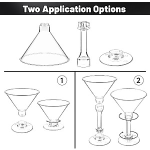 Kucoele 40 PCS Mini Plastic Martini Glasses, 5oz Disposable Cocktail Glasses Tall Party Glasses Drinkware for Wine, Champagne, Margarita