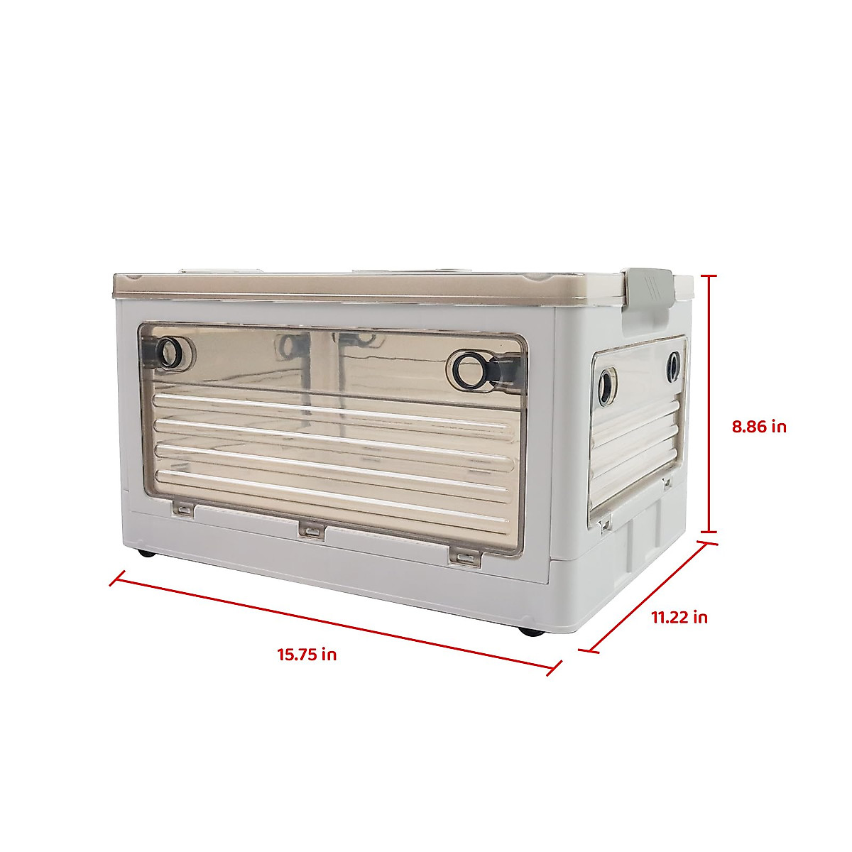 pioncrey Foldable Storage Bins with Lid 27QT, Storage Containers with Wheels, Plastic Clothes Closet Organizers and Storage Box for Room, Pantry, Home and Office, 1 Pack