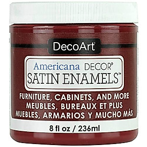 DecoArt Satin Enamels Acrylic Paint, 8 fl. oz. Jar, Deep Ruby (Pack of 1)