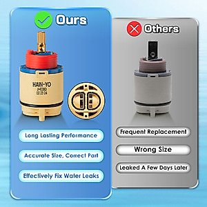 Enhon Pressure Balance Ceramic Disc Cartridge Replacement for OP-340009, Faucet Cartridge Replacement Compatible with Olympia Tub and Shower Valves