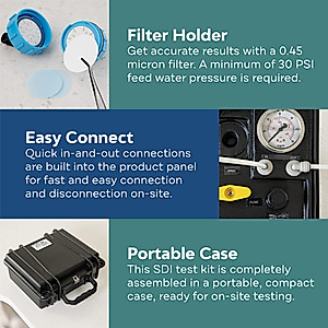 Applied Membranes Silt Density Index Test Kit, SDI Tester in Portable Carrying Case for Onsite Water Testing, Includes 2 SDI Test Filters