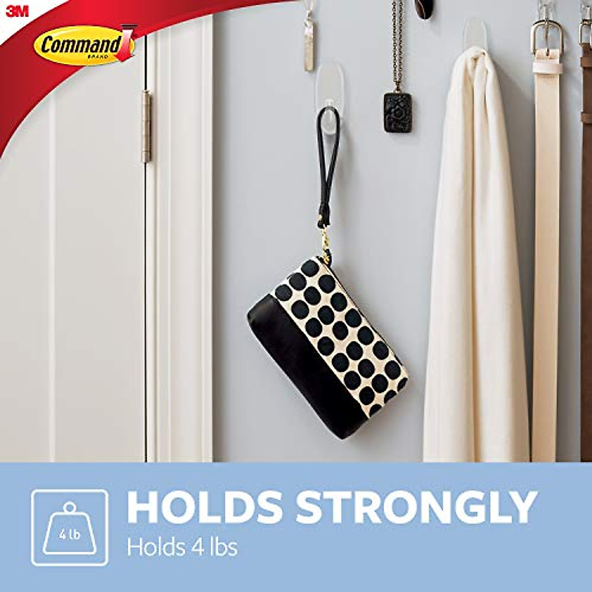 Command 17093CLR 3M-167030-6pk, 6 Hooks, Clear-Indoor