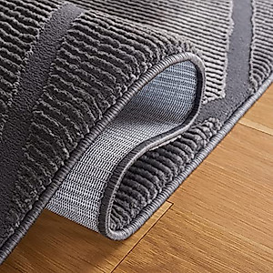 Safavieh Revive Collection 5'3" x 7'7" Charcoal REV104H Non-Shedding Trellis Area Rug