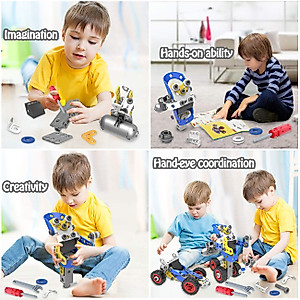HISTOYE Building Toys for Kids Age 4-8 Erector Sets for Boys Age 6-8-12 Stem Toys for 5+ Year Old Boys Robot Building Kit for Kids DIY Building Blocks Construction Toys Gifts for 4 5 6 7 8+ Years Old