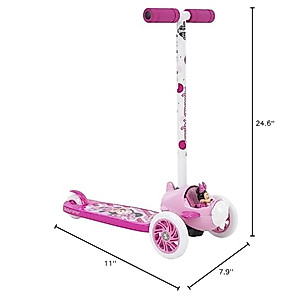 Huffy Disney Minnie Mouse Toddler Scooter, Ideal for Ages 3+, 3 Wheels, Wide Pink Deck with Minnie Mouse Graphics, Easy-Balance Scooter, Durable, Safe and Comfortable