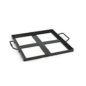 Charcoal Companion Porcelain Coated Salt Plate Holder, 10.2" x 10.2", Black