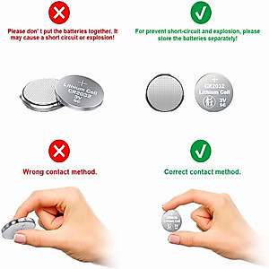 Nightkonic 100 pcs Pack - CR2032 Battery 3 Volt Lithium Coin Cell 2032 Batteries