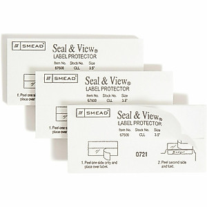 Smead Seal and View® Clear Label Protector, Size 3-1/2x1-11/16-Inches before folding, 100 per Pack (67600)