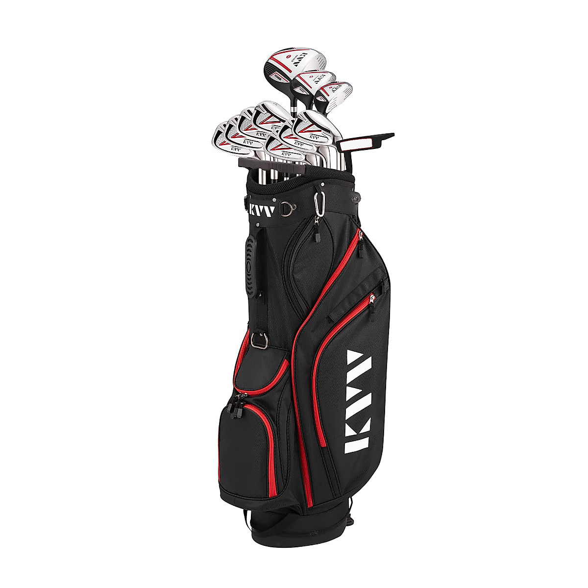 KVV Men’s Complete Golf Clubs Package Set Includes Driver, Fairway, Hybrid, 5#-P# Irons, Putter, Stand Bag, Head Covers, Right Handed