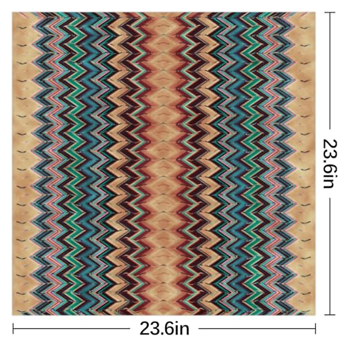 UIWOLTIK Geometric Zig Zag Stripes Silk Scarf for Hair Wrapping at Night Scarves for Women Light weight Silk Hair Wrap Bandana for Sleeping 35 Inch Square Scarf