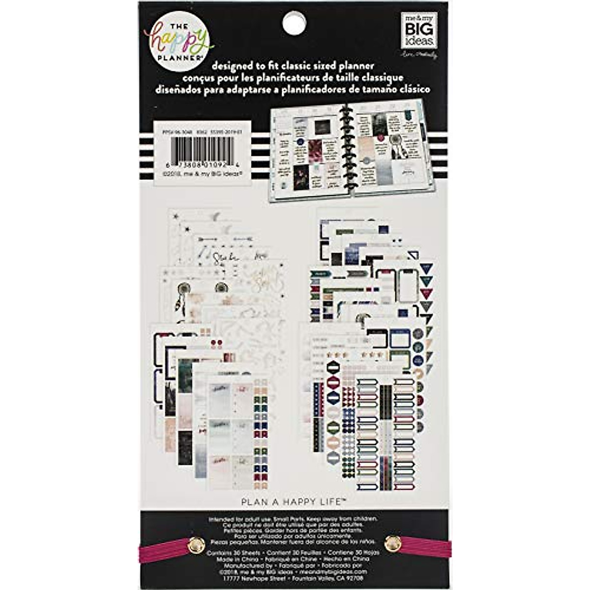 me & my BIG ideas Sticker Value Pack - The Happy Planner Scrapbooking Supplies - Free Spirit Theme - Multi-Color & Gold Foil - Great for Projects, Scrapbooks & Albums - 30 Sheets, 938 Stickers Total